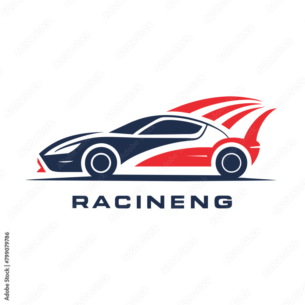 Racing car logo vector illustration isolated on a white background ...