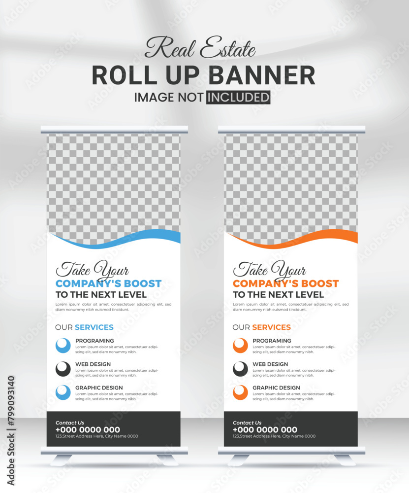 Modern creative corporate business standee x rollup pullup signage ...