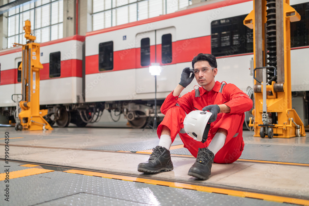 Various poses of railway engineers Stock Photo | Adobe Stock