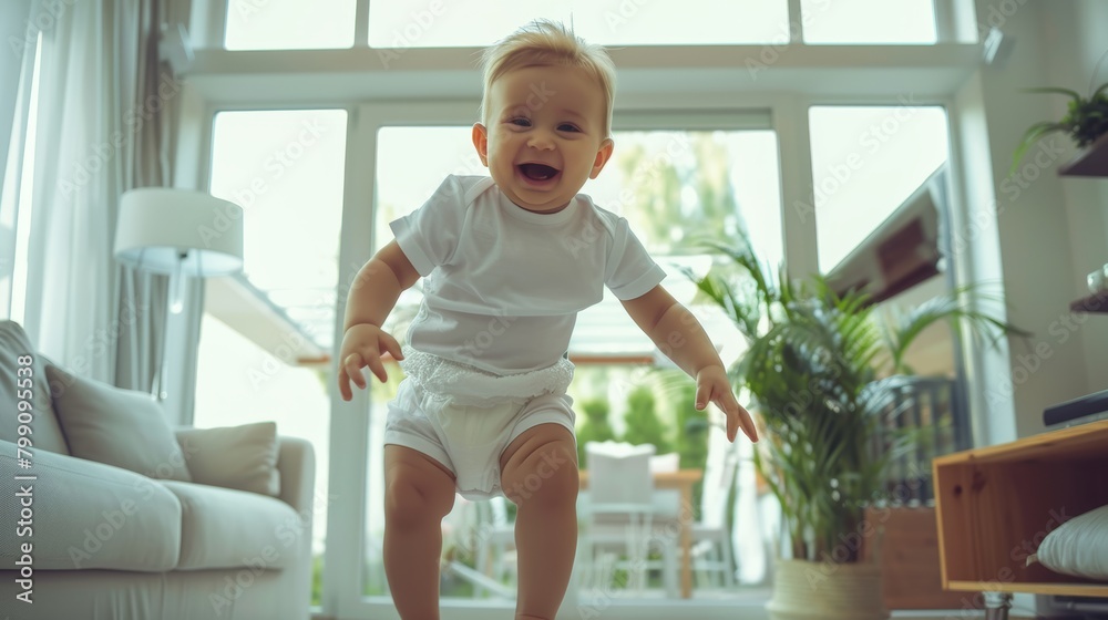 Baby boy, learning and walking with mom, first steps, and healthy body ...