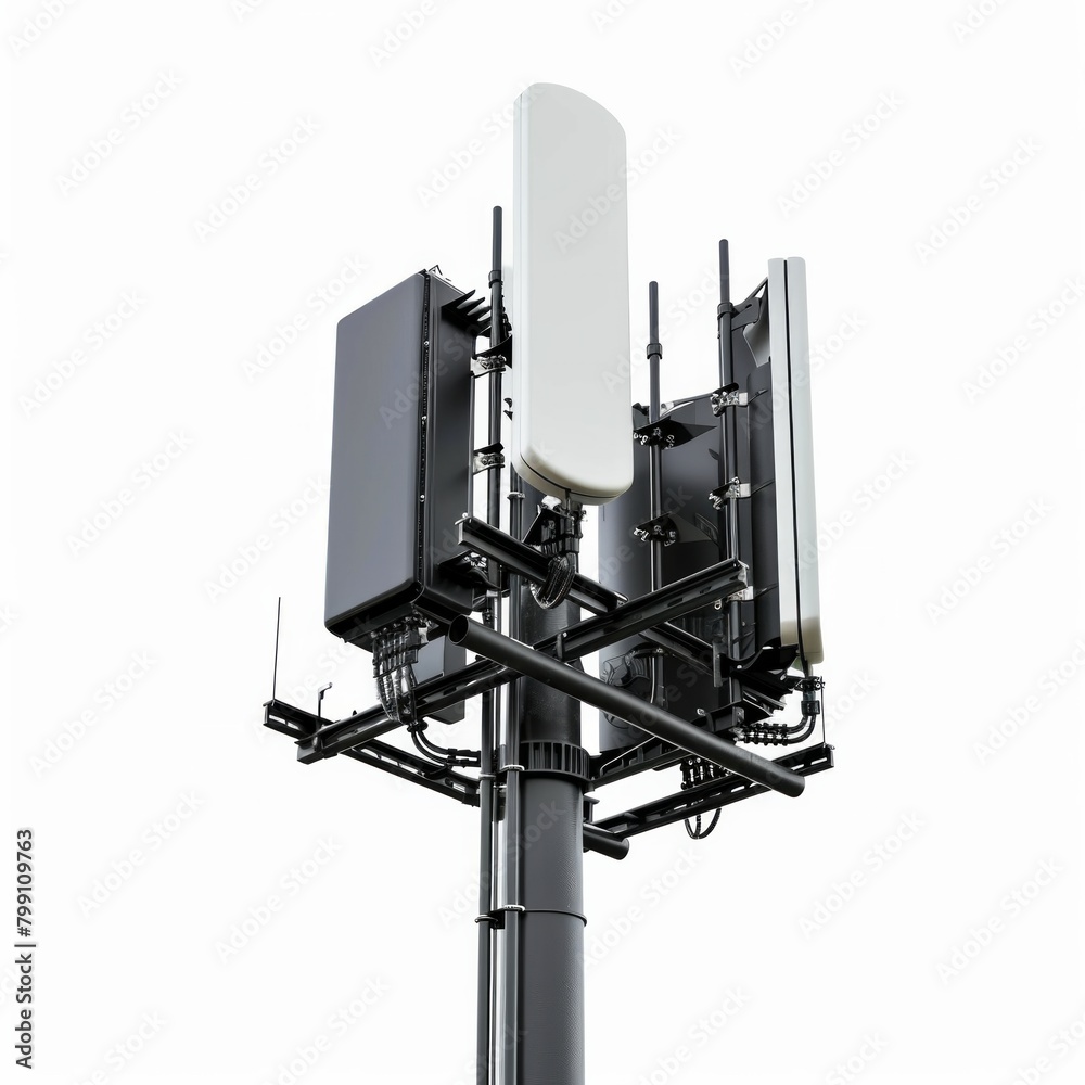 Telecommunication pole of 4G and 5G cellular. Base Station or Base ...
