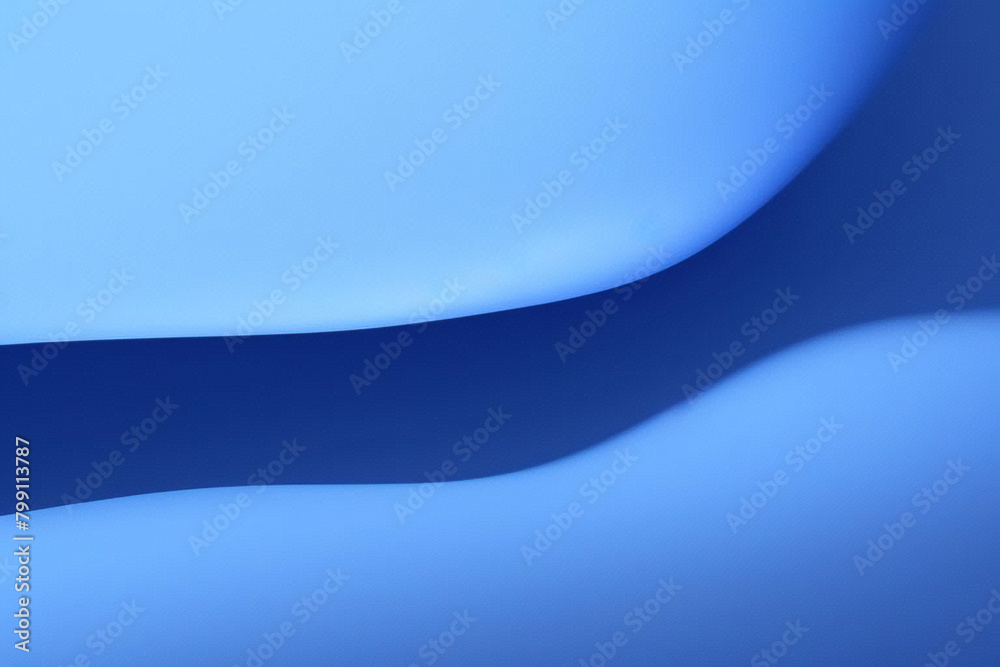 Fundo azul abstrato, forma suave de design de curva azul pela cor azul ...