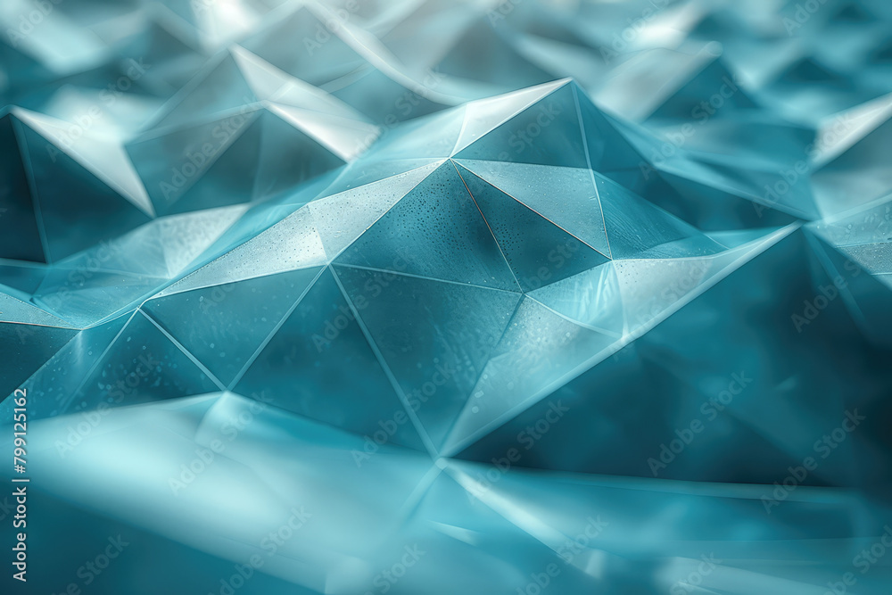 3D rendering of blue geometric shapes with translucent edges. The ...