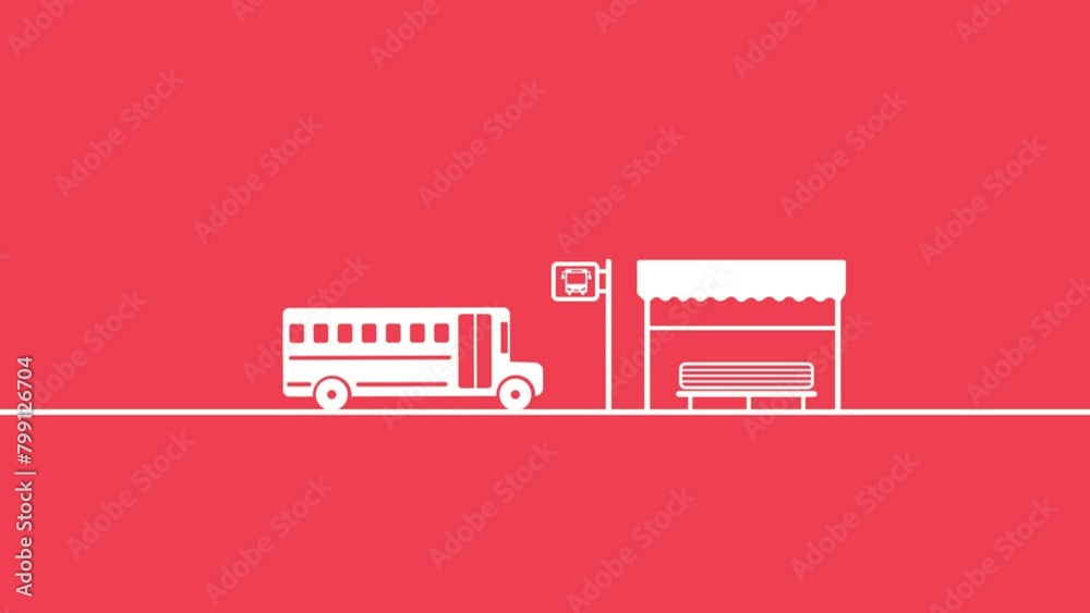 School bus, white school bus, city bus with driver, bus arriving ...