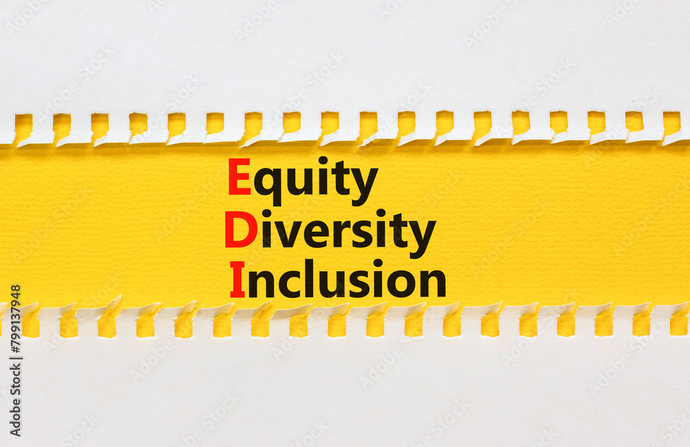 EDI equity diversity inclusion symbol. Concept words EDI equity ... EDI equity diversity inclusion symbol. Concept words EDI equity ...