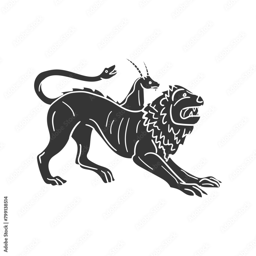 Chimera Icon Silhouette Illustration. Ancient Greece Vector Graphic ...