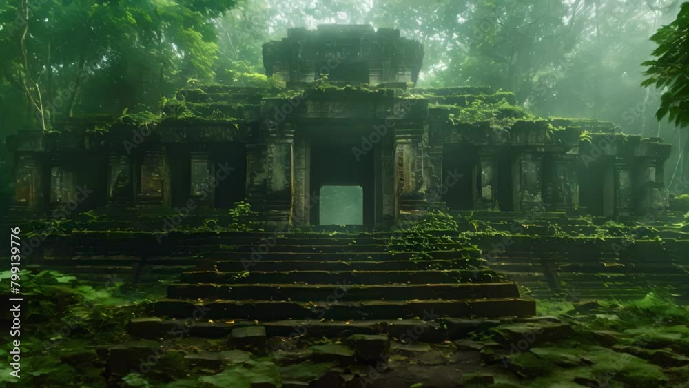 Ancient Mayan Temple Ruins Concealed in Lush Amazon Jungle. Concept ...