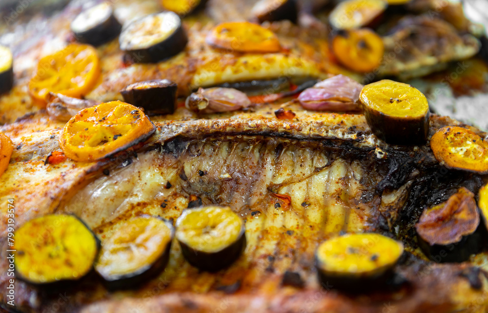 Fresh tropical fish Tambaqui (Colossoma macropomum) typical Brazilian ...