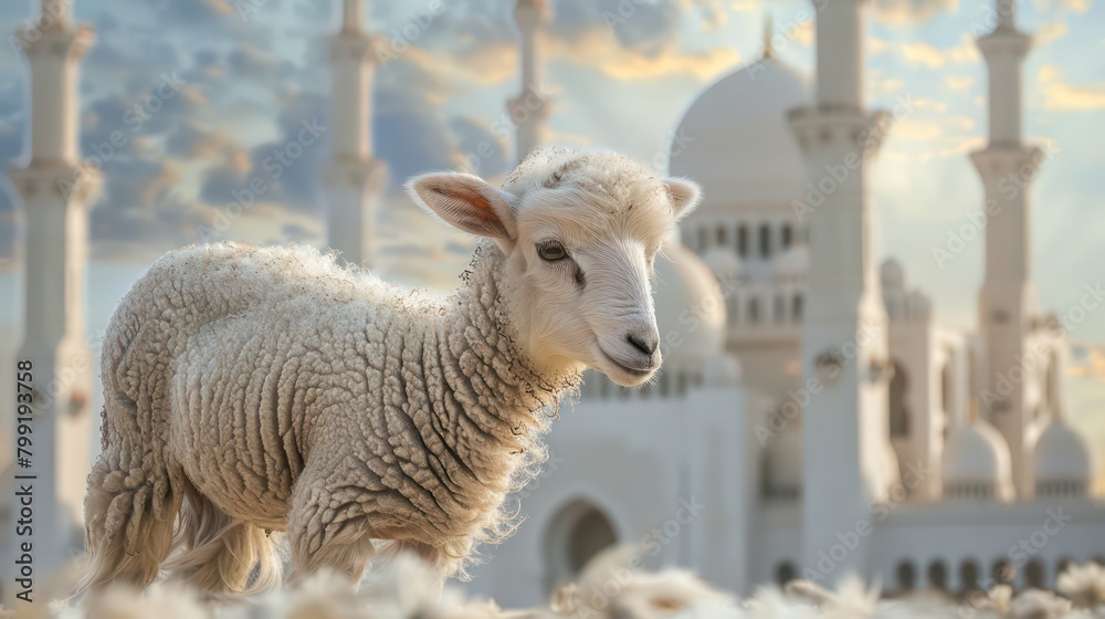 Goat Qurbani Eid al adha mubarak festival islamic background,Goat ...