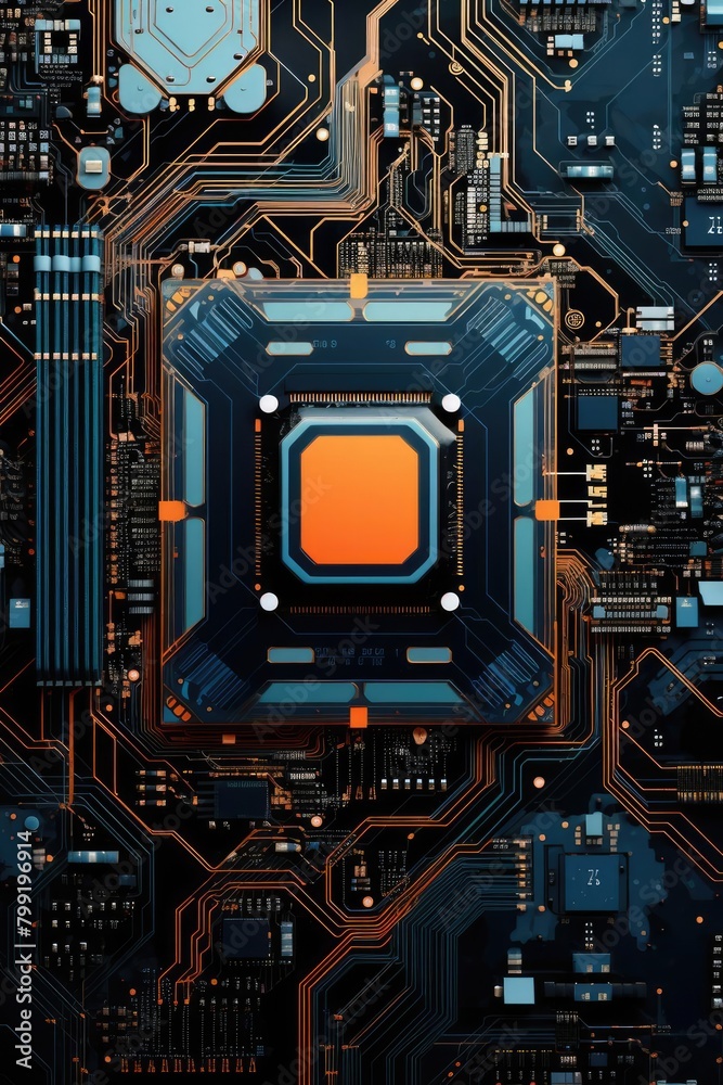 Interactive display diagram of an FPGA board, detailing configurable digital circuits for ...