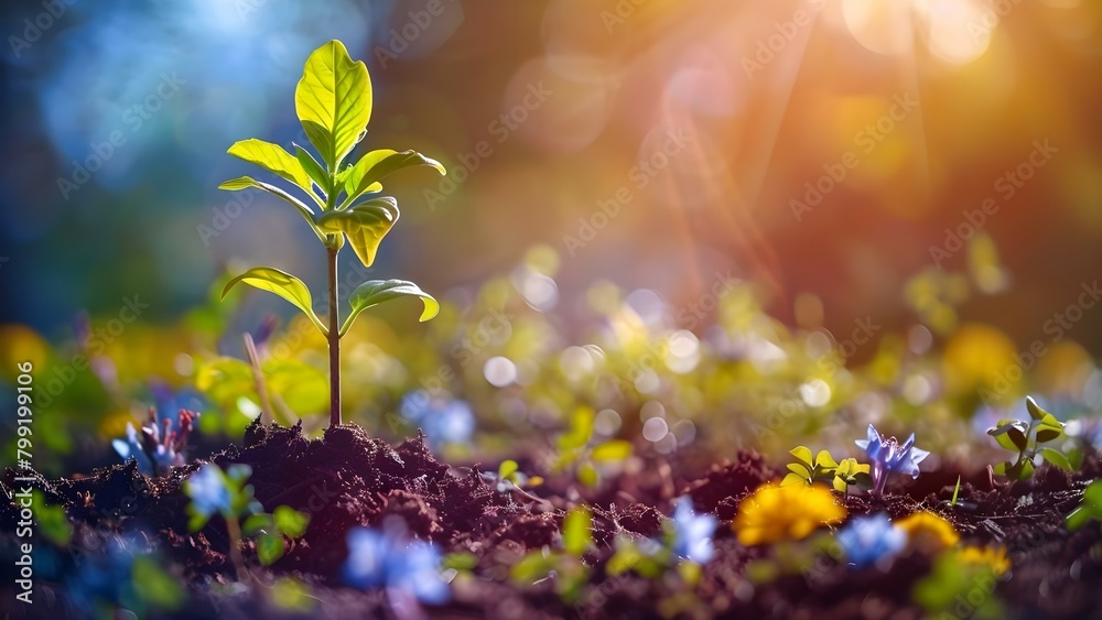 Honoring a deceased loved one by planting a family tree. Concept Family ...