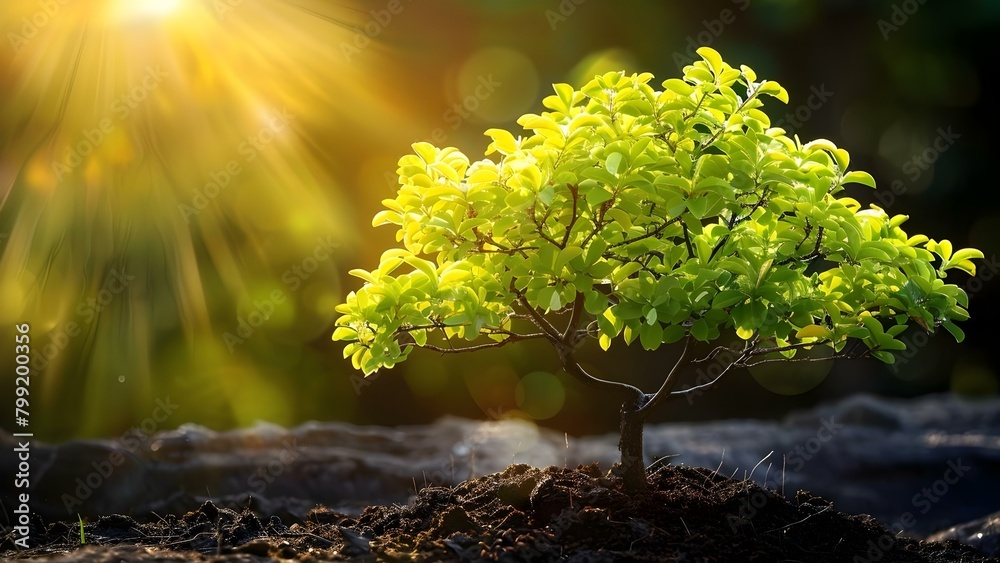 Planting a family tree in memory of a deceased loved one. Concept ...