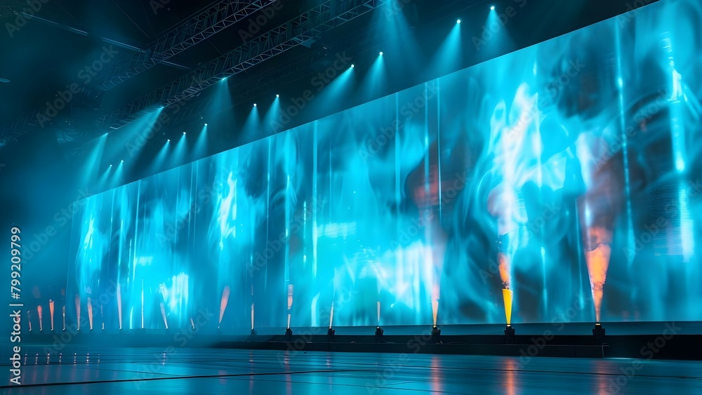 Professional installation of modular LED wall for concerts with digital ...