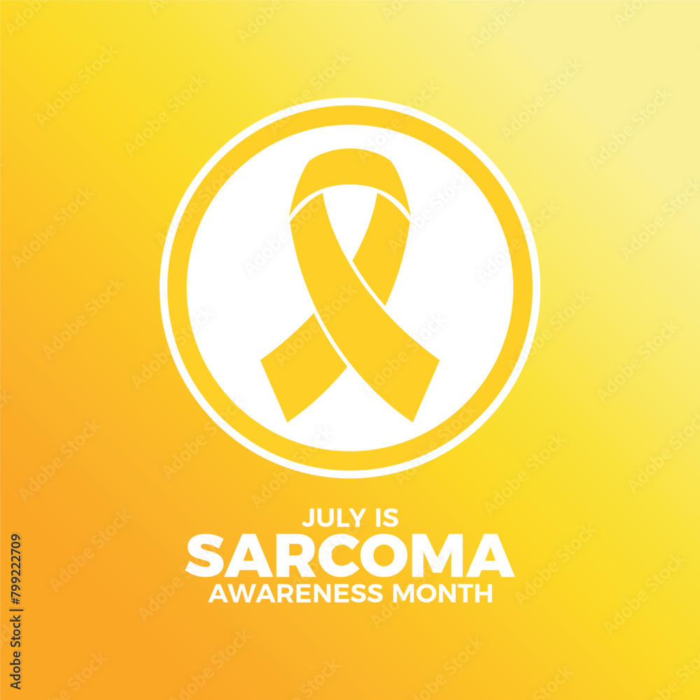 July is Sarcoma Awareness Month poster vector illustration. Yellow ...