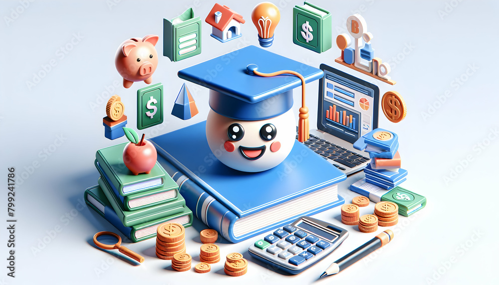 3D Cartoon Icon for Engaging Financial Education Programs: Ideal for ...