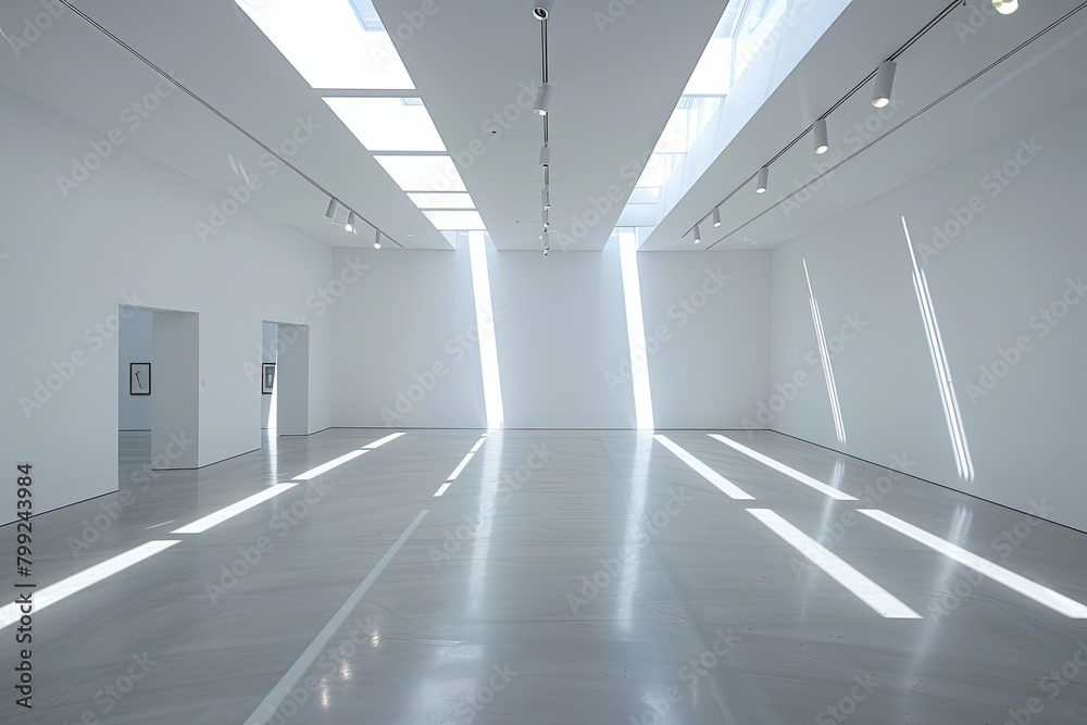 White Space: Contemporary Room with Diagonal Light Shafts, Art Gallery ...