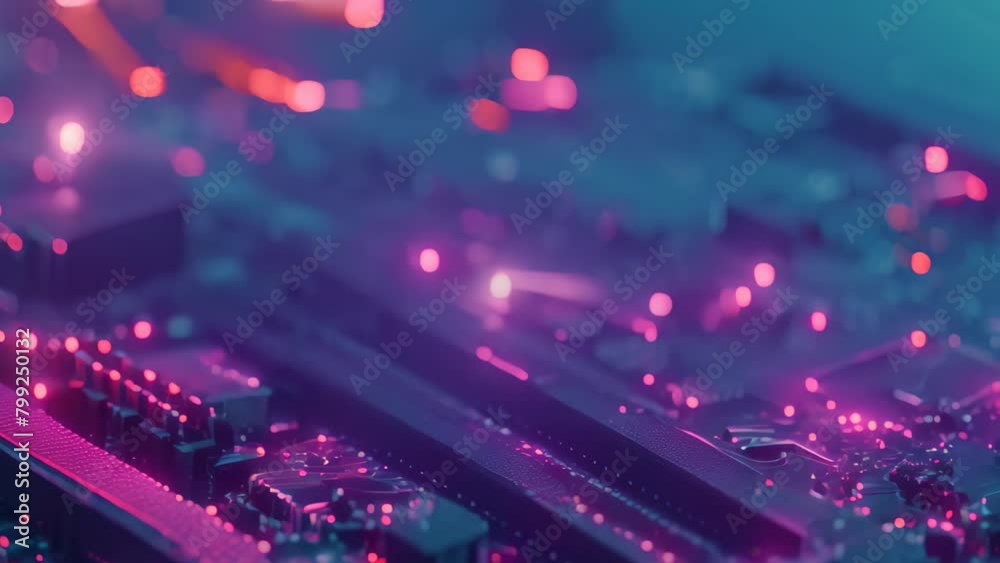 This close-up photograph showcases the intricate circuitry and various ...