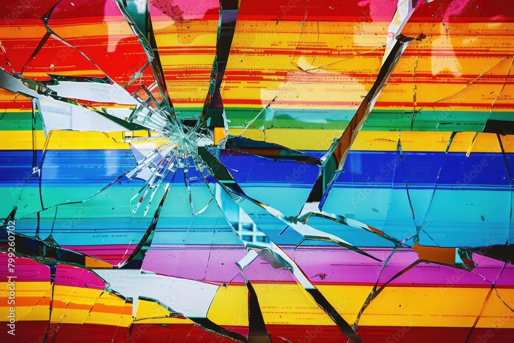 Broken LCD TV Screen with Colorful Stripes - Display Defect Background ...