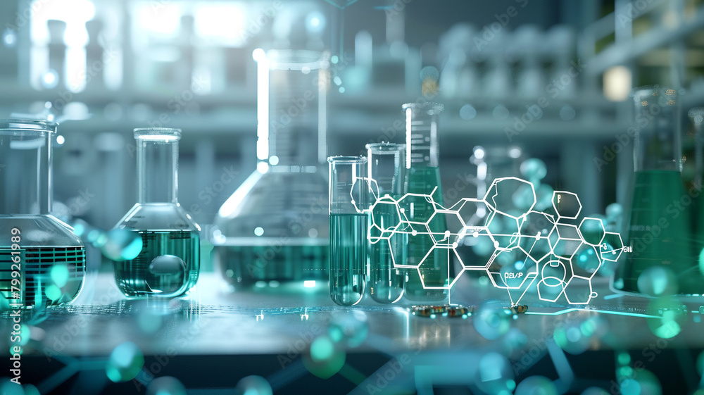 Ultra-detailed view of a laboratory creating biosynthetic pathways for ...