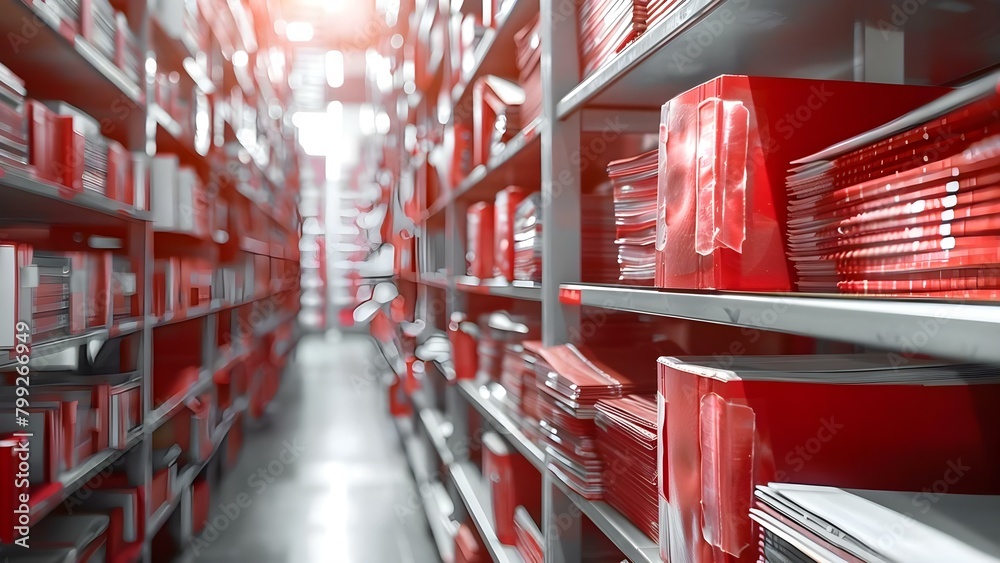Organized Chaos: Paper documents stacked in an archive room, office ...