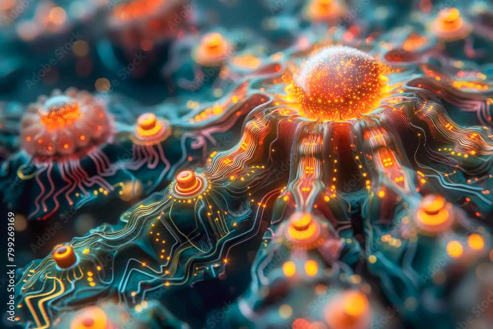 Ultimate Futuristic Bio Circuit Board. Advanced Data Center, Eco ...