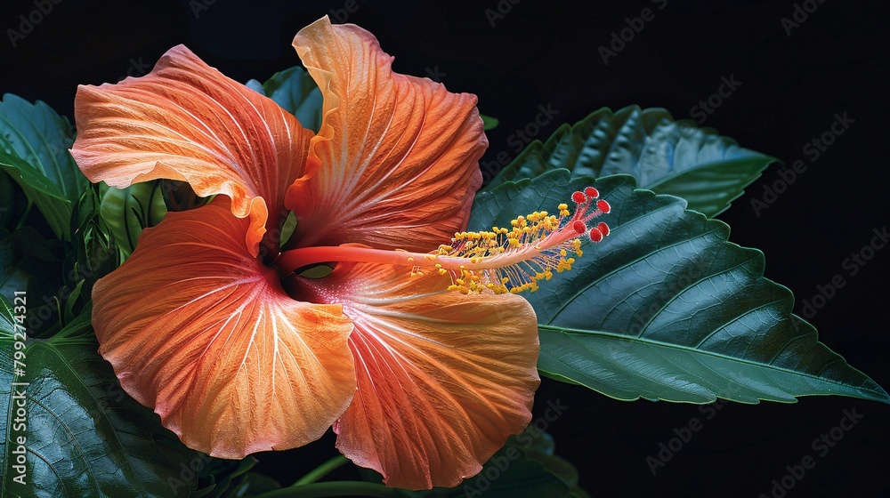 Discover the Koki'o hibiscus, a vibrant symbol of resilience in rare plants Stock Illustration ...