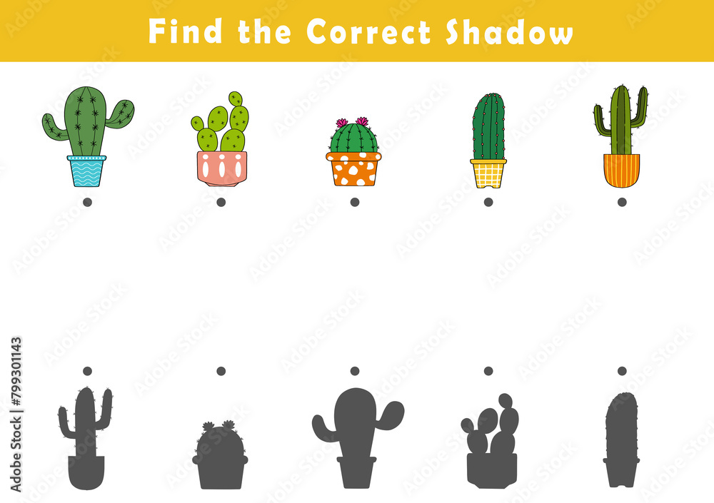 Shadow matching game for kids. Educational game for children. Find the ...