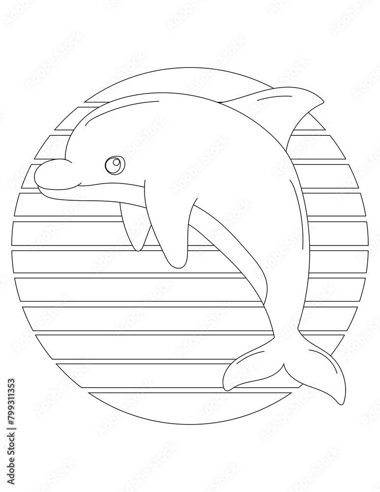 Whale Coloring Page. Aquatic Animal Coloring Page for Kids Who Love ...