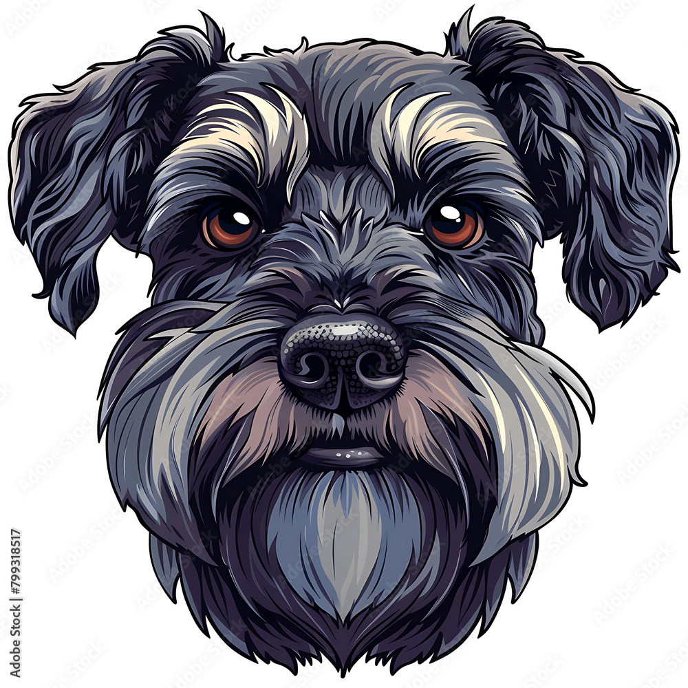 Miniature schnauzer dog logo, clear lines, emblem, symbol, sign, mascot ...