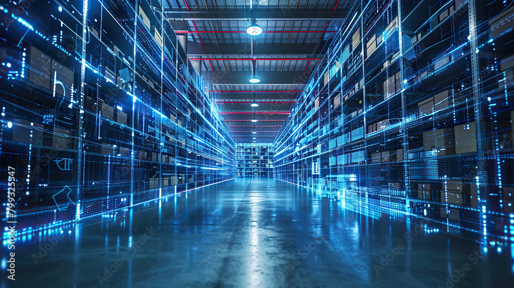 Data center abstract background. Interior of server room. Hi tech ...