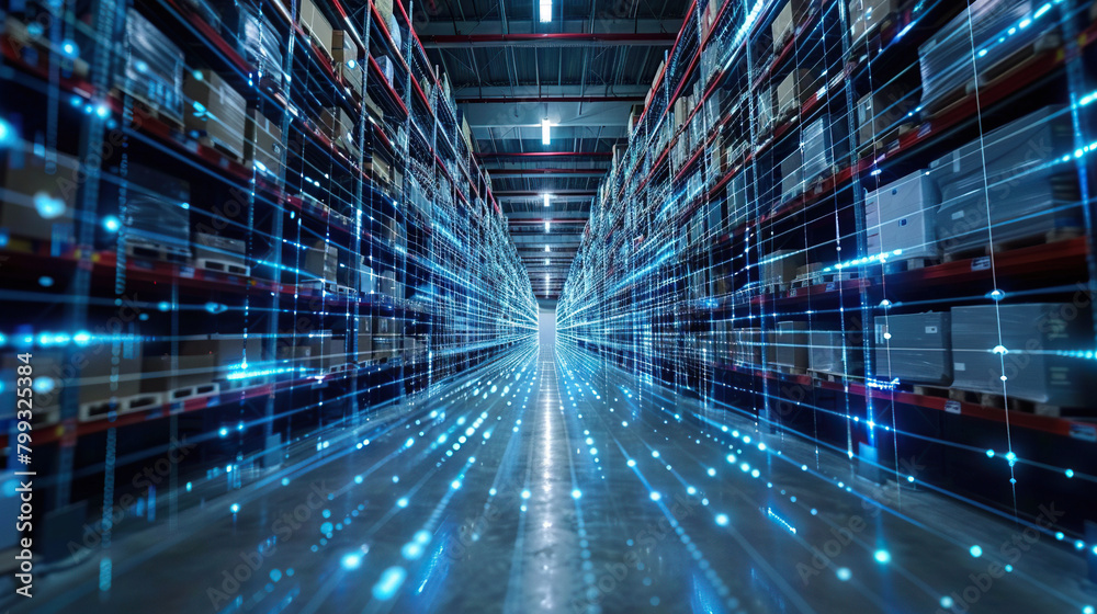 Data center abstract background. Interior of server room. Hi tech ...