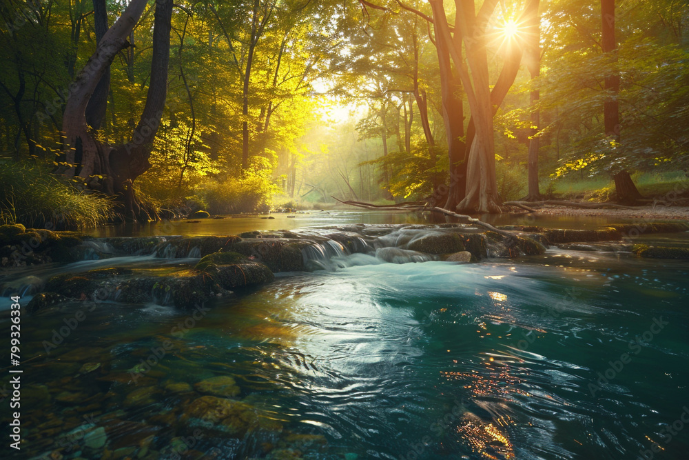 Gorgeous natural spring river flowing through it. picturesque setting ...