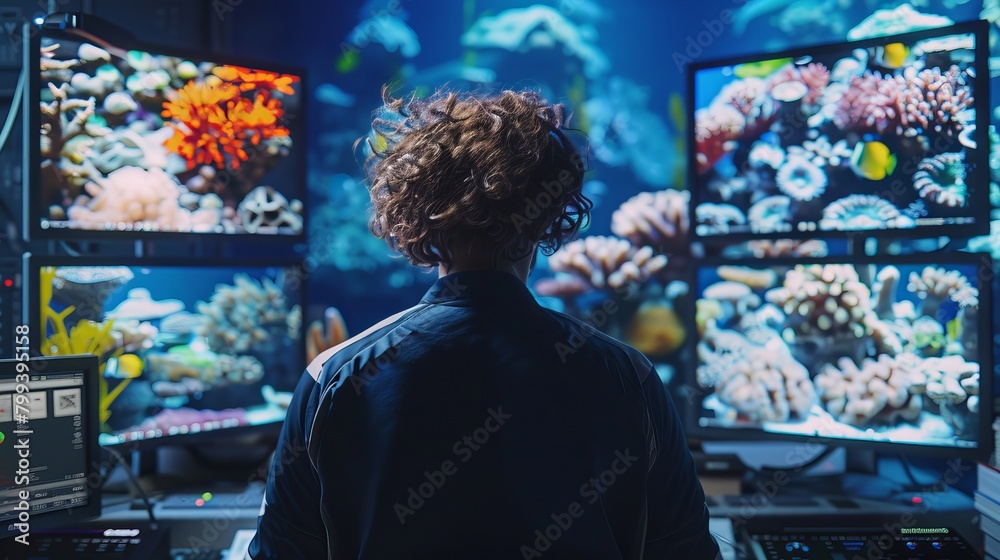 Exploring Virtual Ocean Realms Marine Biologist Engages with Digital ...