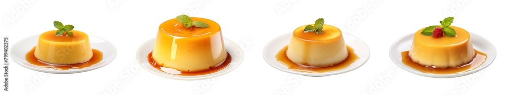 Collection of Flan Pudding isolated on transparent png background ...