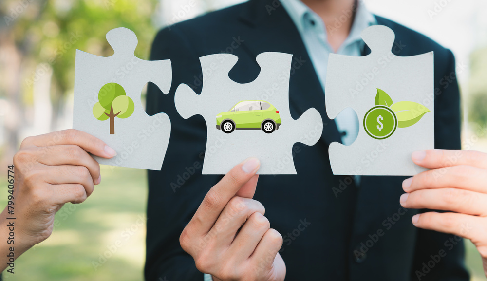 Business people or corporate partnership joining ECO friendly idea ...