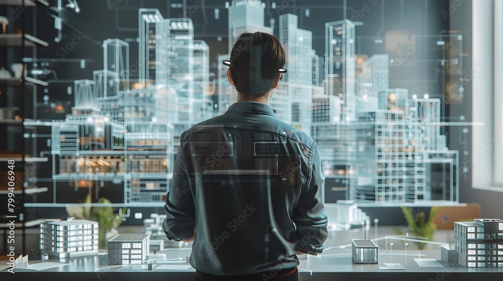 Visionary Urban Planner Embracing Futuristic City Development with ...