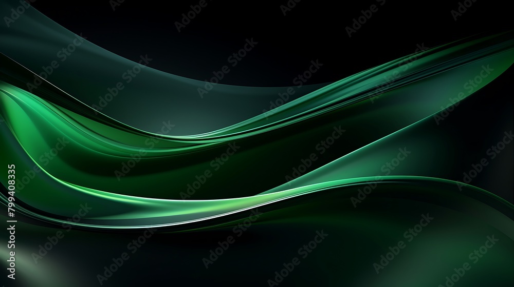 Abstract Green and Black Fabric Pattern: Intricate Curvy Lines Texture ...