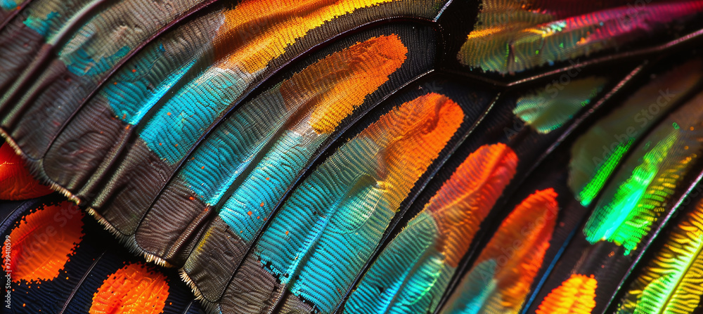 The intricate patterns of a butterfly's wings revealed in vibrant ...