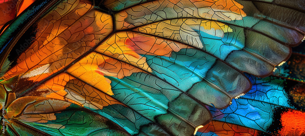 The intricate patterns of a butterfly's wings revealed in vibrant ...