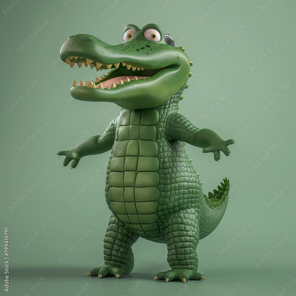 3D model of alligator illustration using generative artificial ...