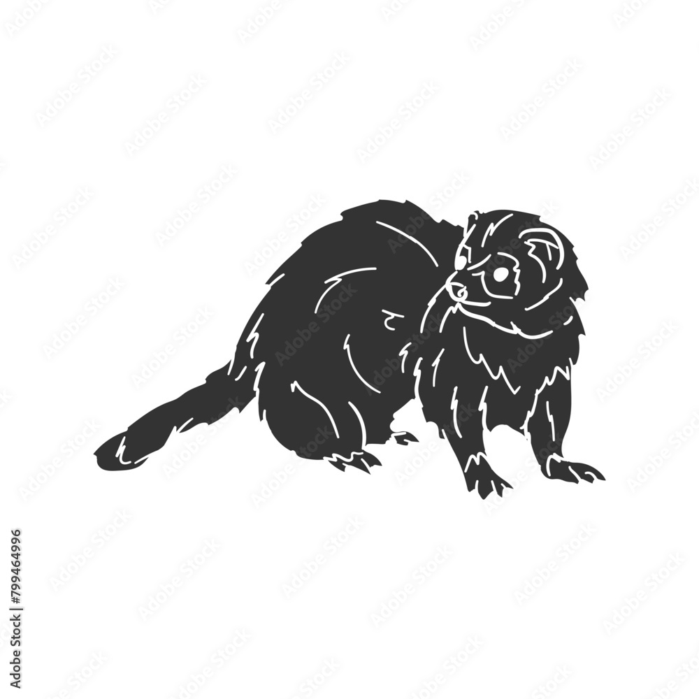 Ferret Icon Silhouette Illustration. Animal Vector Graphic Pictogram ...
