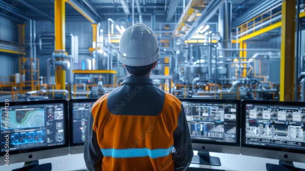 Digital Twin Industrial Safety Operator Conducting Virtual Risk ...