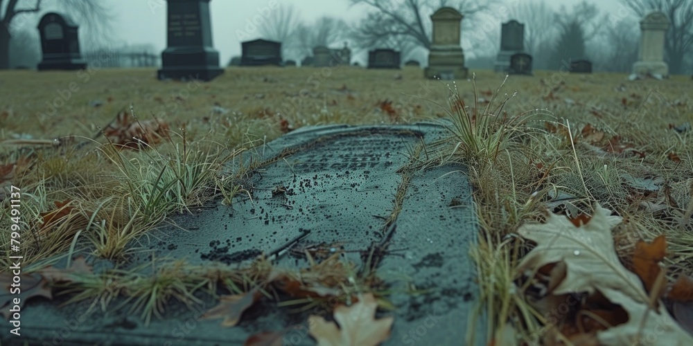 cemetery emerges in the midst of a lush grassy field, reverently ...