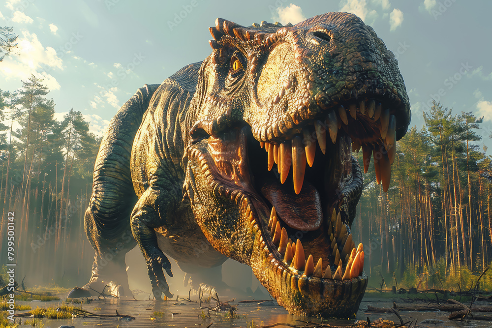 A formidable Giganotosaurus, with its massive size and powerful bite, challenging even the ...