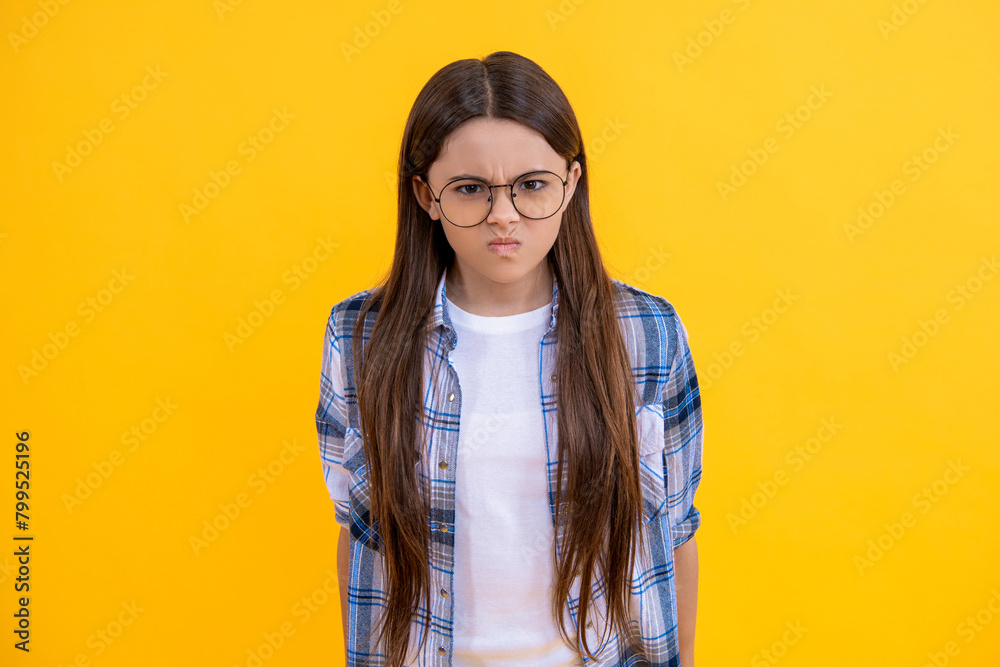 nasty teenage girl can see with eyesight glasses. teenage girl in ...