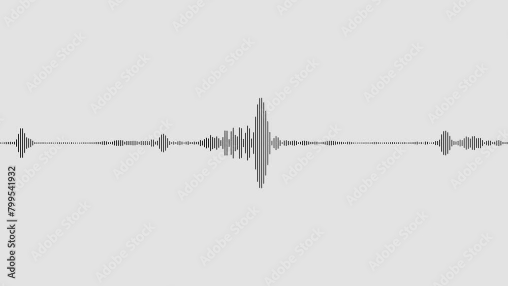 sound wave or audio wavefrom isolated on white background. Abstract ...