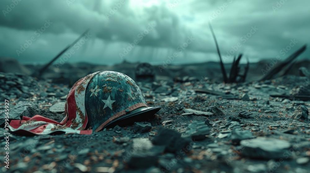 symbolizing the absence left by fallen soldiers and the ongoing ...