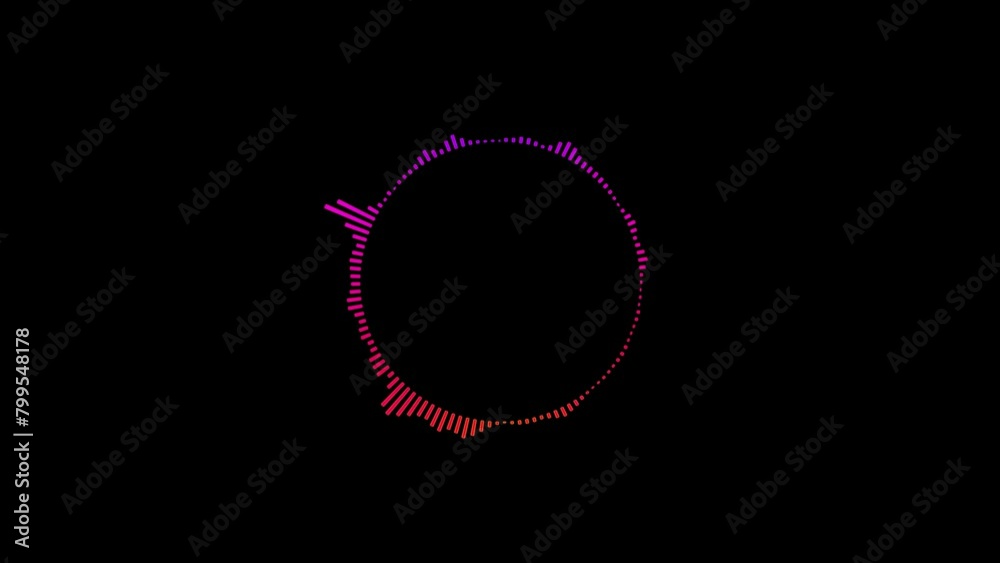Animated sound wave spectrum black background, pastel color digital ...