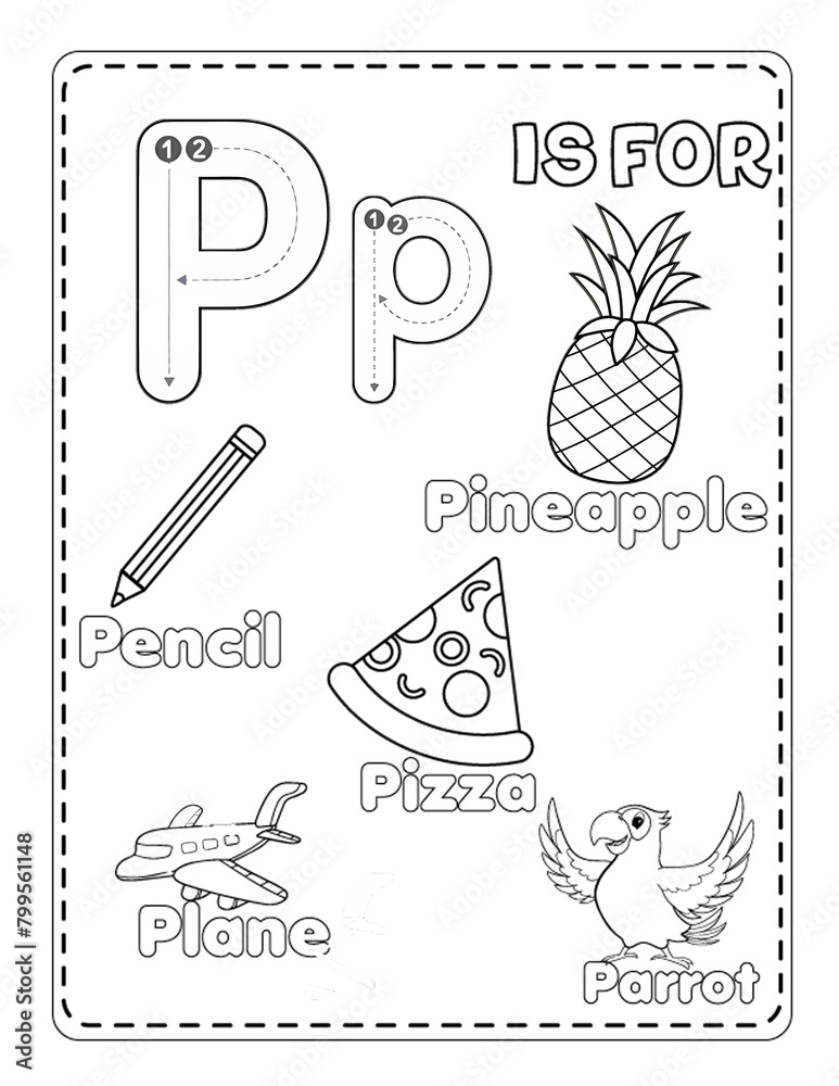 Alphabet P Coloring Pages,ABC Alphabet Coloring Pages for Kids ...
