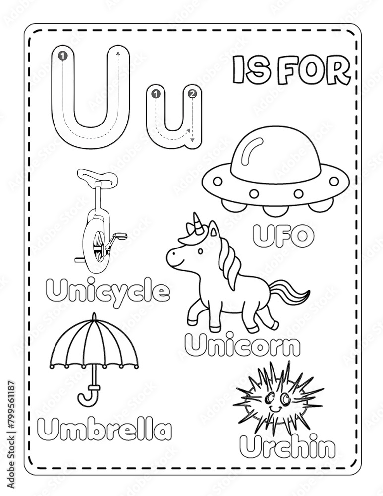 Alphabet U Coloring Pages,ABC Alphabet Coloring Pages for Kids ...
